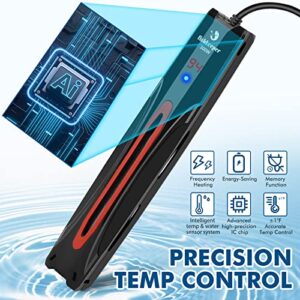 fishkeeper Ultra-Safe Intelligent Submersible Aquarium Heater 300W/500W/800W Electronic Precision Thermostat Fish Tank Heater with Run-Dry and Overheat Protection for 40~220 Gallon Fish Tank