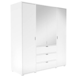 Mod-Arte Shaker 71" Wardrobe Cabinet in White with Glass Door