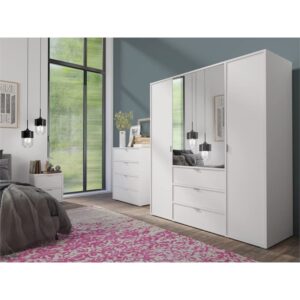 Mod-Arte Shaker 71" Wardrobe Cabinet in White with Glass Door