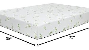 NapQueen Twin Mattress, 8 Inch Anula Green Tea Memory Foam Mattress, Twin Bed Mattress in a Box, CertiPUR-US Certified, Medium Firm, Natural Odor Neutralizer, Breathable & Washable Soft Fabric Cover