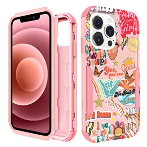 Plakill for 13 Pro Max Case Heavy Duty Protective Cute Peachy Aesthetic Designer Drop Tested Phone Cases for Girls Men Women Rugged Shockproof Protection Bumper Cover for iPhone 13 Promax