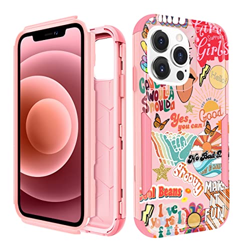 Plakill for 13 Pro Max Case Heavy Duty Protective Cute Peachy Aesthetic Designer Drop Tested Phone Cases for Girls Men Women Rugged Shockproof Protection Bumper Cover for iPhone 13 Promax