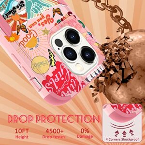 Plakill for 13 Pro Max Case Heavy Duty Protective Cute Peachy Aesthetic Designer Drop Tested Phone Cases for Girls Men Women Rugged Shockproof Protection Bumper Cover for iPhone 13 Promax