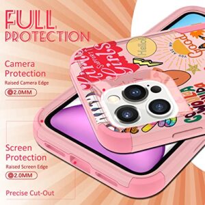 Plakill for 13 Pro Max Case Heavy Duty Protective Cute Peachy Aesthetic Designer Drop Tested Phone Cases for Girls Men Women Rugged Shockproof Protection Bumper Cover for iPhone 13 Promax