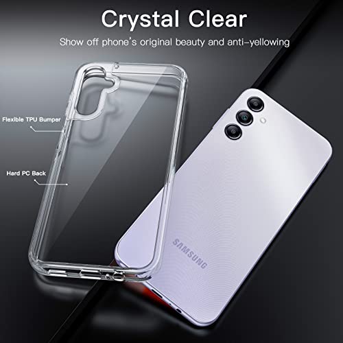 JETech Case for Samsung Galaxy A14 5G 6.6-Inch (Not for A14 4G), Non-Yellowing Shockproof Bumper Protective Phone Cover, Anti-Scratch Hard PC Back (Clear)