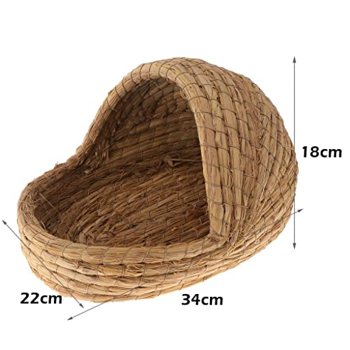 PETSOLA Parakeet/Macaw/African Greys/Budgies//Birds Pet Straw Woven Nest, L