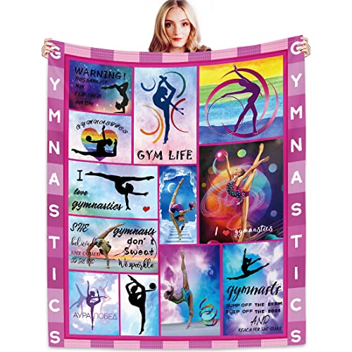 Gymnastics Gifts for Girls - Gymnastics Lovers Kids Blanket Room Decor - Gymnastics Party Decorations, Gymnastics Birthday Party Gift Gymnast Ideas for Teens Kids Daughter Granddaughter 50"x40"