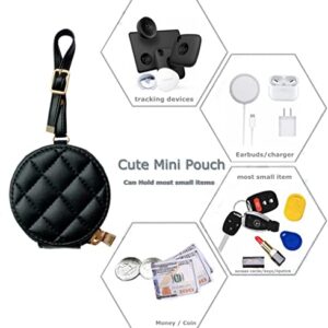 Tomcrazy Earbuds Carrying Case with Lanyard , Small Storage Pouch Bag for AirPods Pro 2 1 3 Earphone Protector , Sony LinkBuds S Cover WF-L900 WF-1000XM4 , Galaxy Buds , Car Keys , Access Card (Black)