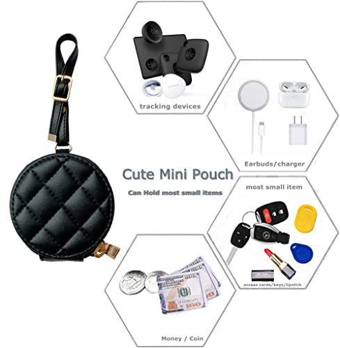 Tomcrazy Earbuds Carrying Case with Lanyard , Small Storage Pouch Bag for AirPods Pro 2 1 3 Earphone Protector , Sony LinkBuds S Cover WF-L900 WF-1000XM4 , Galaxy Buds , Car Keys , Access Card (Black)