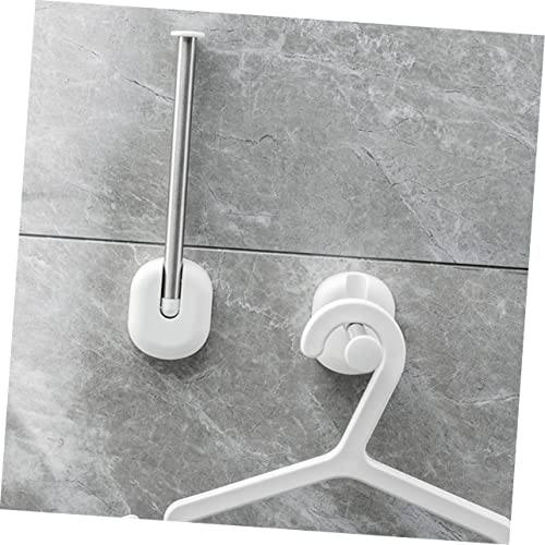 Alipis 2pcs Swing White Rack Drying Home Clothes Saving Holder Hangers Wall Adhesive Household Steel Room Folding Foldable Bathroom Stacker Hanger Telescopic Punch-Free Arm Organizer