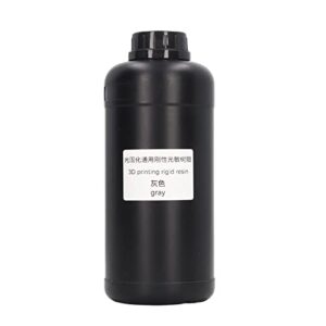 Curing Rigid Resin, Low Shrinkage Easy to 3D Printer Resin 1000ml Good Fluidity with Less Odor for Industrial Parts(Grey)