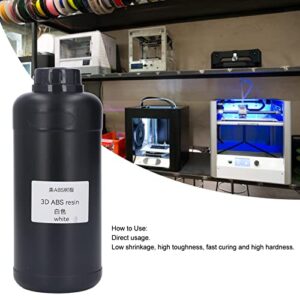 Photopolymer Resin, Quick Curing 3D Printer Resin 365-405nm 1000ml for Working(White)