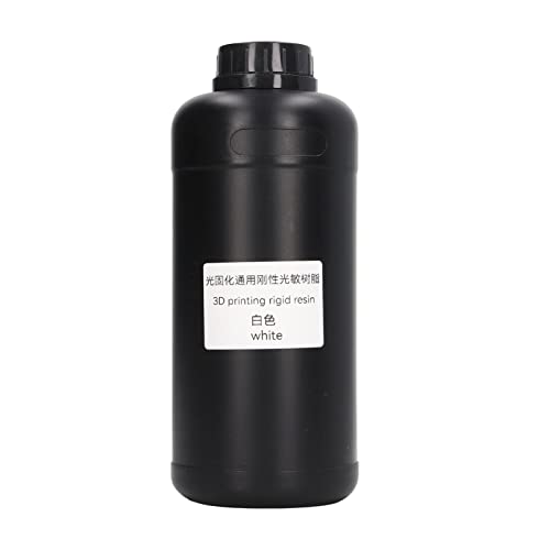 Curing Rigid Resin, Low Shrinkage Easy to 3D Printer Resin 1000ml Good Fluidity with Less Odor for Industrial Parts(White)