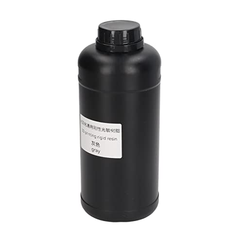 3D Printer Resin, Good Fluidity Fast Speed Curing Rigid Resin 1000ml Stretch Resistant with Less Odor for Industrial Parts(Grey)