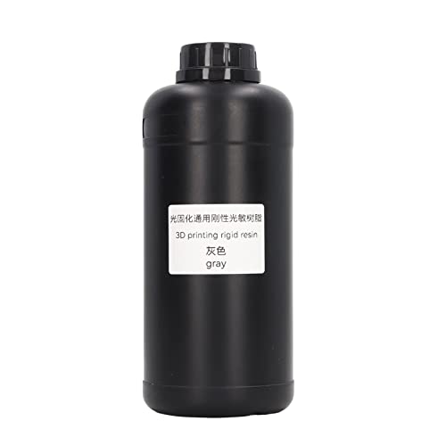 3D Printer Resin, Good Fluidity Fast Speed Curing Rigid Resin 1000ml Stretch Resistant with Less Odor for Industrial Parts(Grey)