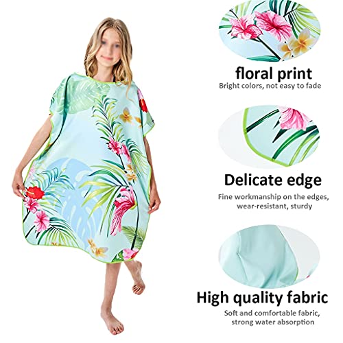 ZHAOLEI Beach Bathrobe Changing Robe Poncho with Hood Surf Poncho Compact Quick Dry Hooded Towels Gift (Color : D, Size : 70x90cm)