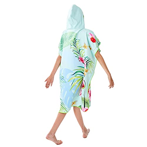 ZHAOLEI Beach Bathrobe Changing Robe Poncho with Hood Surf Poncho Compact Quick Dry Hooded Towels Gift (Color : D, Size : 70x90cm)