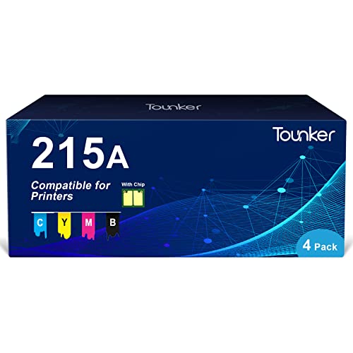 215A Toner Cartridge (with Chip) Compatible Replacement for HP 215A with Laserjet Pro M155a M155nw MFP M182nw M182n M183fw Printer | W2310A W2311A W2312A W2313A (Black Cyan Yellow Magenta, 4-Pack)