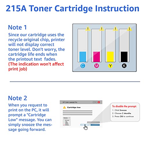 215A Toner Cartridge (with Chip) Compatible Replacement for HP 215A with Laserjet Pro M155a M155nw MFP M182nw M182n M183fw Printer | W2310A W2311A W2312A W2313A (Black Cyan Yellow Magenta, 4-Pack)