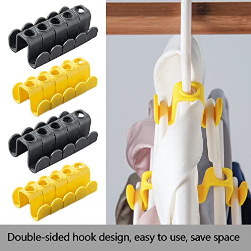 Premium Hanger Hooks, Double-Sided Coat Clothes Hanger Connector Hooks, 40 Value Pack Hanger Extender Clips, Heavy Duty Closet Space Savers and Organizer Closets Hooks Closet Space Hooks 2 Color