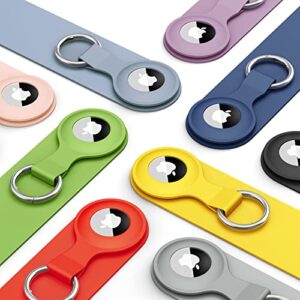 4 Pack AirTag Holder / AirTag Case / AirTag Keychain Ring - Premium Silicone Waterproof Shockproof Anti-Scratch Case for Apple AirTag Item Finder for Pet Cat Dog Keys Bag Backpack Luggage (4 Pack A)