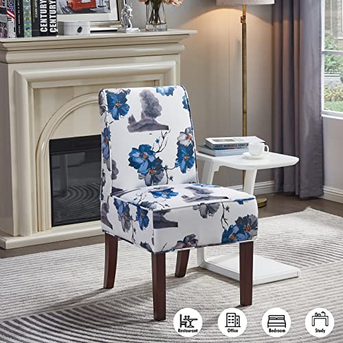 Traditional Fabric Accent Chair, DRM'SCUUM Modern Accent Chair for Living Room Soft White Velvet with Ink Paint Pattern,Comfor Seat,Sturdy Frame and Rubber Wood Legs