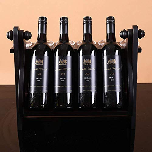 PIBM Stylish Simplicity Wine Racks Free Standing Swing Wooden,Wineglass Upside Down Wine Cabinet Decoration,Decorative Wine Bottle Holder,Freedining Table Top Display (45X24X35Cm)