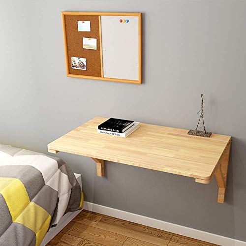 PIBM Stylish Simplicity Shelf Wall Mounted Floating Rack Shelves Foldable Computer Desk Solid Wood Kitchen Storage Save Space,12 Sizes, a , 80X60cm