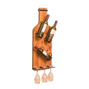 pibm stylish simplicity shelf wall mounted floating rack shelves solid wood wine rack living room goblet simple restaurant, wood , 30x10x80cm