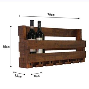 PIBM Stylish Simplicity Shelf Wall Mounted Floating Rack Shelves Wine Racks Solid Wood Household Modern Simplicity Display Shelves,2 Sizes, a , 50X13X35CM