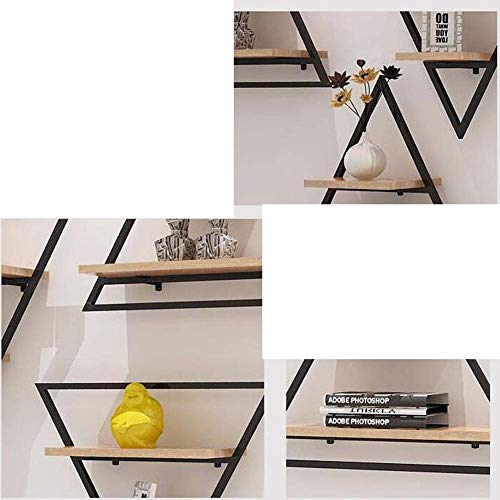 PIBM Stylish Simplicity Shelf Wall Mounted Floating Rack Shelves Iron Art Solid Wood Simple Bookshelf Flower Stand Storage Multifunction,2 Styles,2 Layer, b , 70X20X60CM