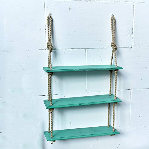 PIBM Stylish Simplicity Shelf Wall Mounted Floating Rack Shelves Wooden Store Display 1 Layer/ 2 Layers / 3 Layers / 4 Layers,4 Colors, Green , 49.5X14X90cm