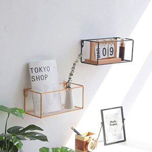 PIBM Stylish Simplicity Shelf Wall Mounted Floating Rack Shelves Iron Art Storage Storage Dorm Room Clothing Store Coffee Shop Bearing Strong,2 Colours,3 Sizes, Black , 29.5x12.5x12.5cm