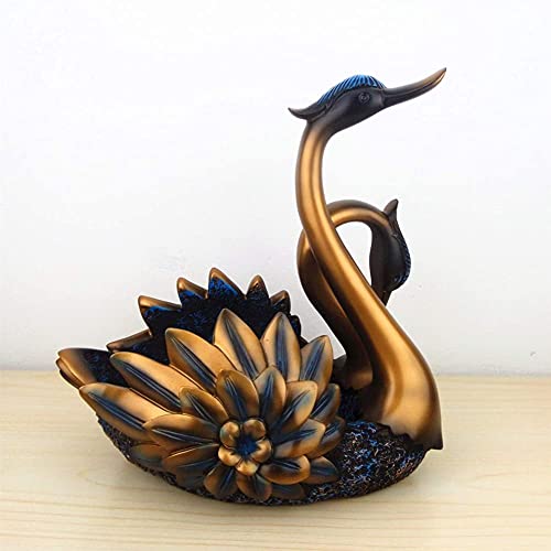 PIBM Stylish Simplicity Double Swan Wine Rack Bronze Continental Home Desktop Porch Bar Decorations Living Room Wine Cabinet Decoration Creative Crafts Gifts Beautiful and Elegant