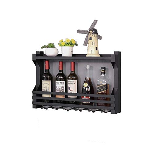 PIBM Stylish Simplicity Wine Shelf European Wrought Iron Wine Rack, Wall Hanging Wine Rack, Creative Restaurant Decoration Wine Cabinet, Black , 100CM