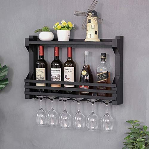 PIBM Stylish Simplicity Wine Shelf European Wrought Iron Wine Rack, Wall Hanging Wine Rack, Creative Restaurant Decoration Wine Cabinet, Black , 100CM