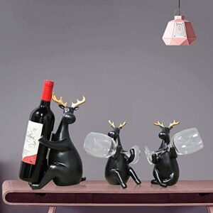 pibm stylish simplicity (black restaurant wine rack wine cooler decorations ornaments decorated in scandinavian style creative home decorations deer 39.5 * 9 * 28cm beautiful and elegant