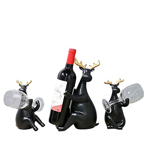 PIBM Stylish Simplicity (Black Restaurant Wine Rack Wine Cooler Decorations Ornaments Decorated in Scandinavian Style Creative Home Decorations Deer 39.5 * 9 * 28Cm Beautiful and Elegant