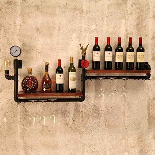 PIBM Stylish Simplicity Wine Shelf Wine Rack Wooden Wall Hanging Wine Rack Wine Glass Holder