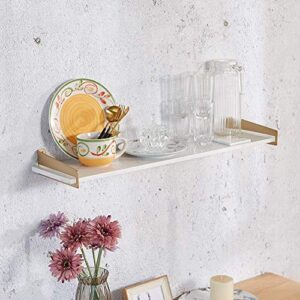 PIBM Stylish Simplicity Shelf Wall Mounted Floating Rack Shelves Artificial Marble Simple Metal Bracket Tv Backdrop High Capacity Living Room Kitchen Bathroom,9 Sizes, a , 100X15cm