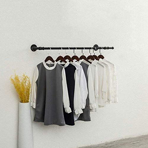 PIBM Stylish Simplicity Shelf Wall Mounted Floating Rack Shelves Retro Clothing Display Clothing Rack Shop Bearing Strong,2 Colours,6 Sizes, Black , 100x13CM