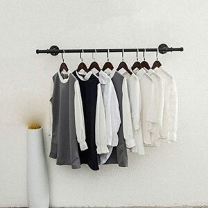 PIBM Stylish Simplicity Shelf Wall Mounted Floating Rack Shelves Retro Clothing Display Clothing Rack Shop Bearing Strong,2 Colours,6 Sizes, Black , 100x13CM