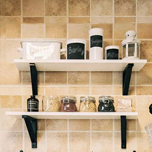 PIBM Stylish Simplicity Shelf Wall Mounted Floating Rack Shelves Simple Grocery Rack Wear Resistant Storage Bookshelf Kitchen Living Room,2 Colors,2 Sizes, White ,