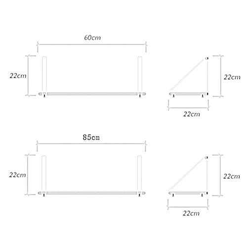 PIBM Stylish Simplicity Shelf Wall Mounted Floating Rack Shelves Retro Separator Plate Simple High Capacity Sleek Bedroom Living Room,4 Sizes,2 Colours, b , 60x22x32cm