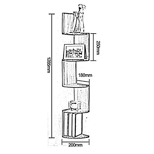 PIBM Stylish Simplicity Shelf Wall Mounted Floating Rack Shelves Corner Solid Wood Books Collection 3 Layers/ 5 Layers,8 Colors Avaliable, Walnut , 5 Layers