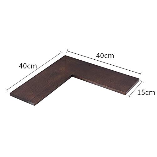 PIBM Stylish Simplicity Shelf Wall Mounted Floating Rack Shelves Oak Angle Frame Waterproof Multifunction Living Room Bearing Strong,2 Colours,2 Sizes, Black Walnut , 60x15cm