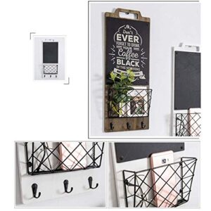 PIBM Stylish Simplicity Shelf Wall Mounted Floating Rack Wooden Message Board Chalkboards Multifunction Retro Style Grid Hook up Restaurant Signs,2 Sizes,2 Colors, Wood , 22.6x6.7x56.3cm