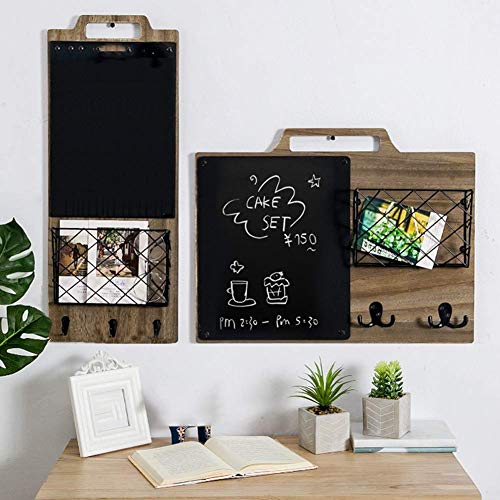 PIBM Stylish Simplicity Shelf Wall Mounted Floating Rack Wooden Message Board Chalkboards Multifunction Retro Style Grid Hook up Restaurant Signs,2 Sizes,2 Colors, Wood , 22.6x6.7x56.3cm