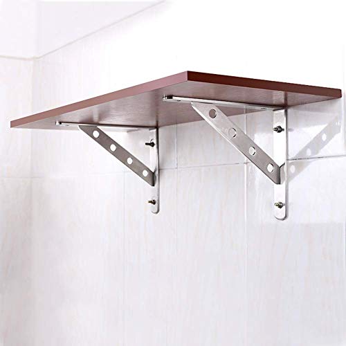 PIBM Stylish Simplicity Shelf Wall Mounted Floating Rack Shelves Stainless Steel Solid Wood Tripod Widening Thicken Small Items Storage,8 Sizes, a , 80x30x15cm