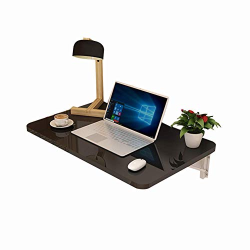 PIBM Stylish Simplicity Shelf Wall Mounted Floating Rack Shelves Foldable Computer Desk Simple Stable Save Space Bearing Strong,12 Sizes,5 Colors, Black , 120X50cm